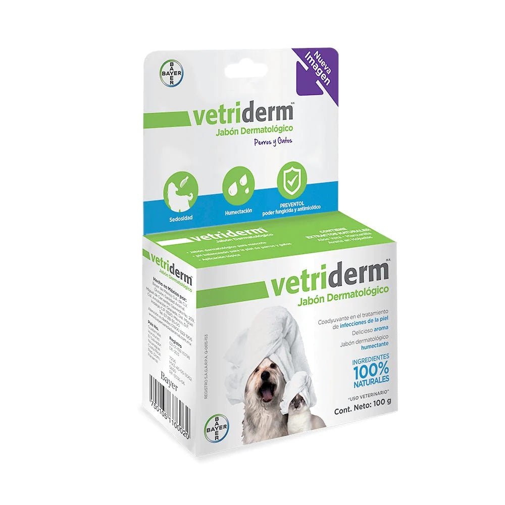 Vetriderm Jabón Dermatológico 100 gr – mypets.mx