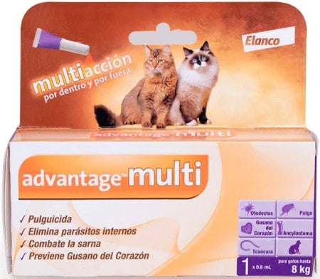 Advantage Multi Gatos 0.8 ml Pipeta (hasta 8kg) – mypets.mx